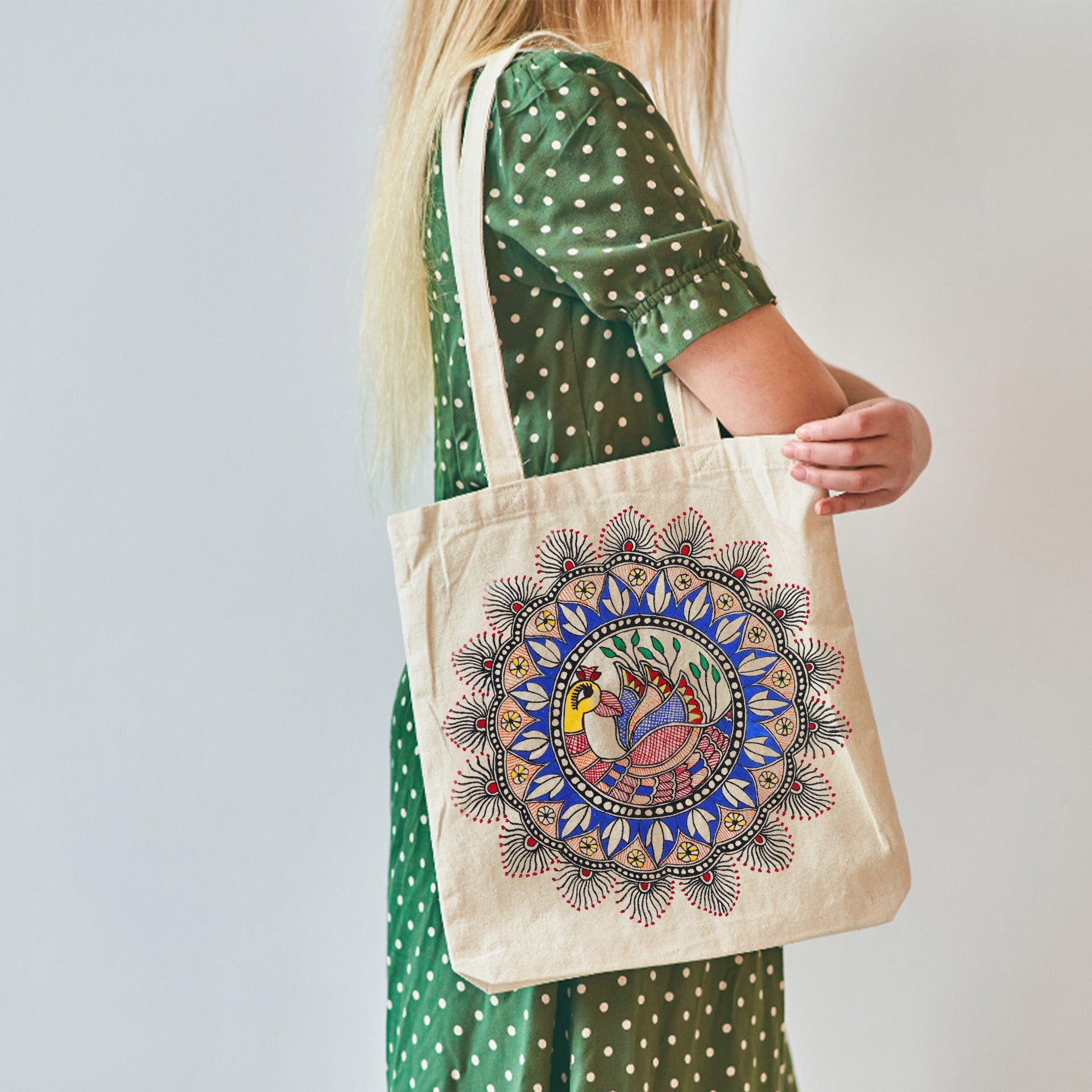 Buy Hand painted Tote bags | Madhubani Art – Prashast
